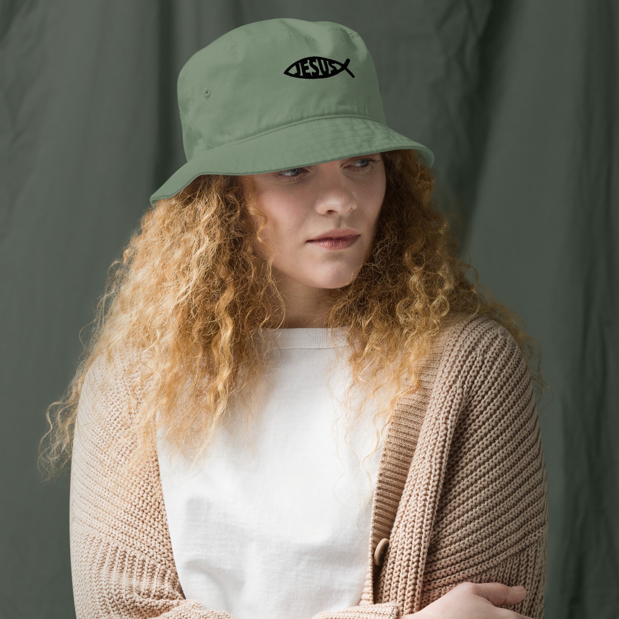 Jesus Bucket Hat, Embroidered Unisex 100% Cotton Organic Bucket Hat ...