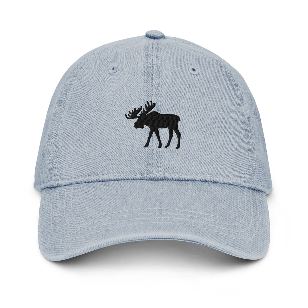 Moose Denim Hat, Moose Hat, Embroidered Unisex Hat, Moose Hats for Men ...