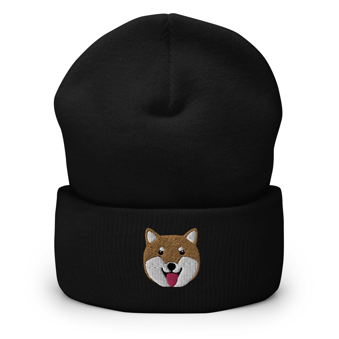 Shiba Inu Beanie, Embroidered Shiba Inu Face Unisex Beanie, One Size ...