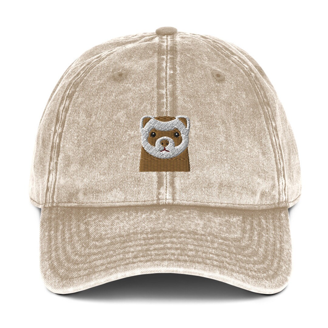 Ferret Hat, Embroidered Ferret Bust Hat, Unisex Vintage Hat, Ferret ...