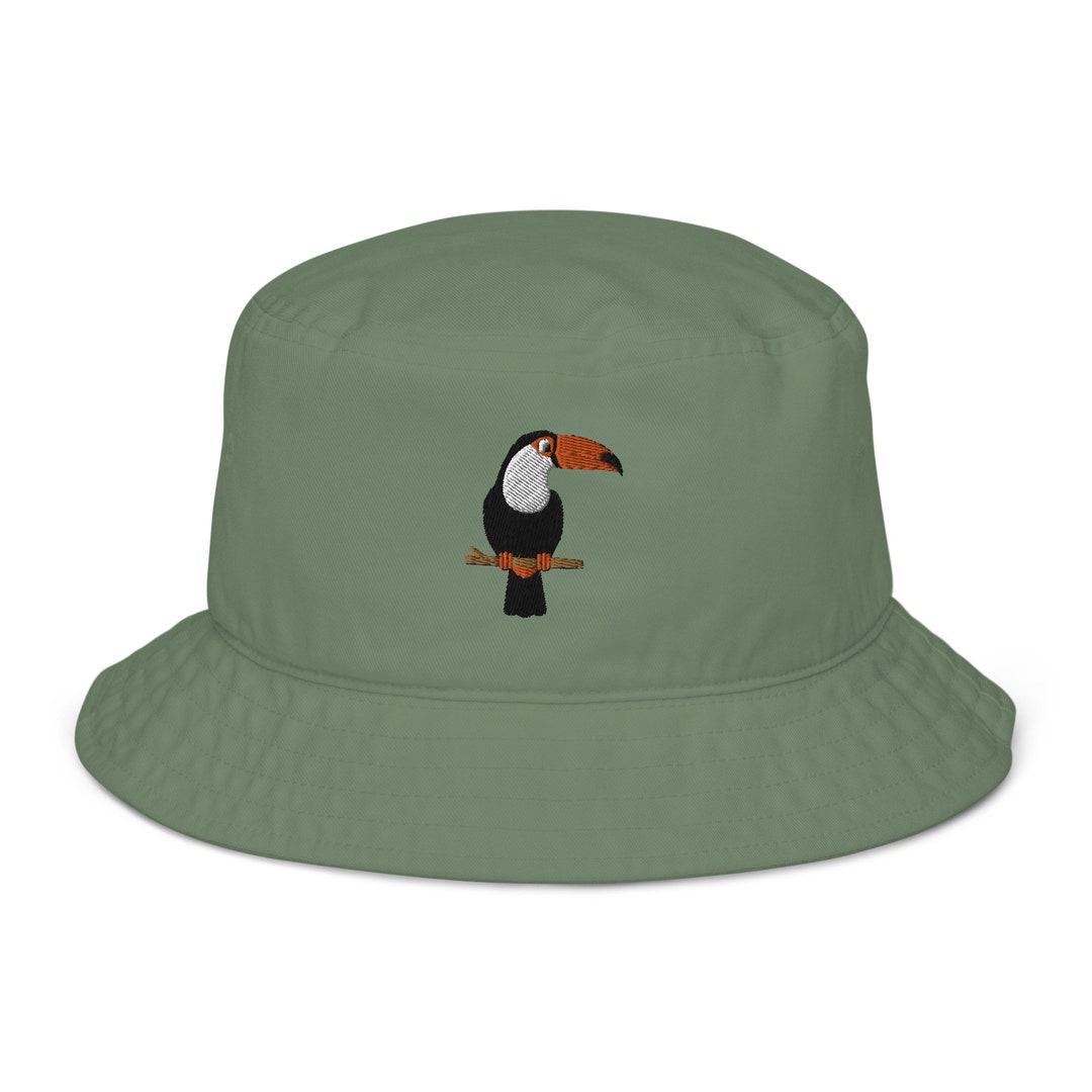 Toucan Bird Organic Bucket Hat, Toucan Hat, Unisex Bucket Hat, Toucan ...