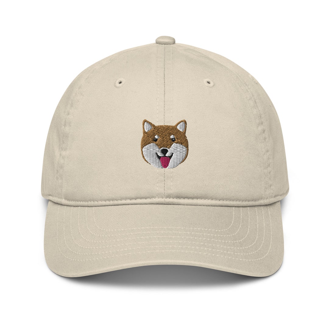 Shiba Inu Hat, Shiba Inu Face, Embroidered Unisex Organic Dad Hat ...
