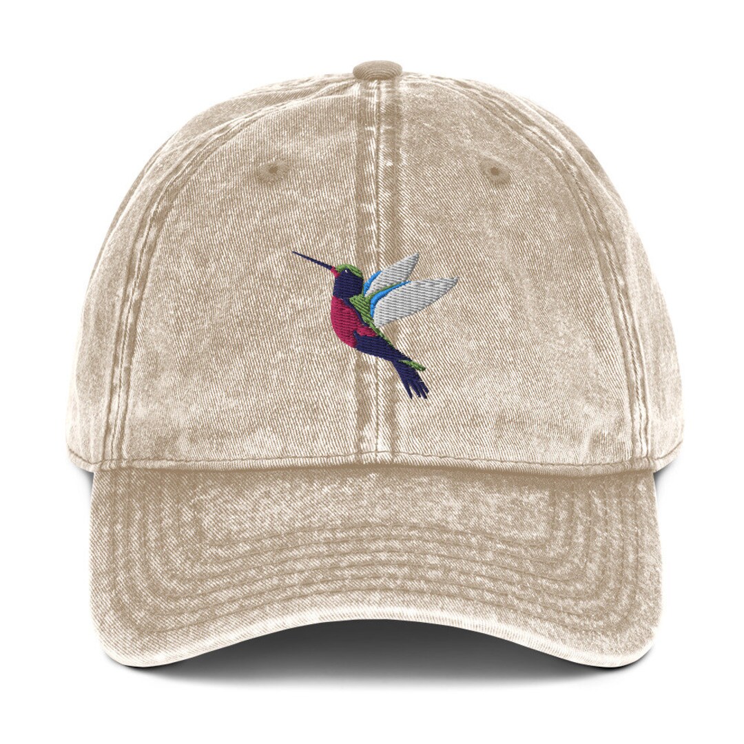 Hummingbird Hat, Embroidered Unisex Vintage Hat, Hummingbird Gift ...