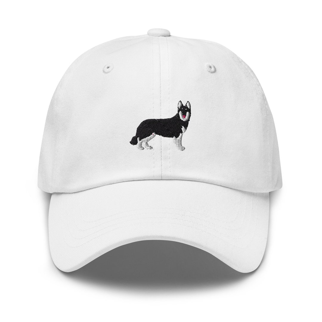 German Shepherd Hat, Black and White German Shepherd Hat, Embroidered ...