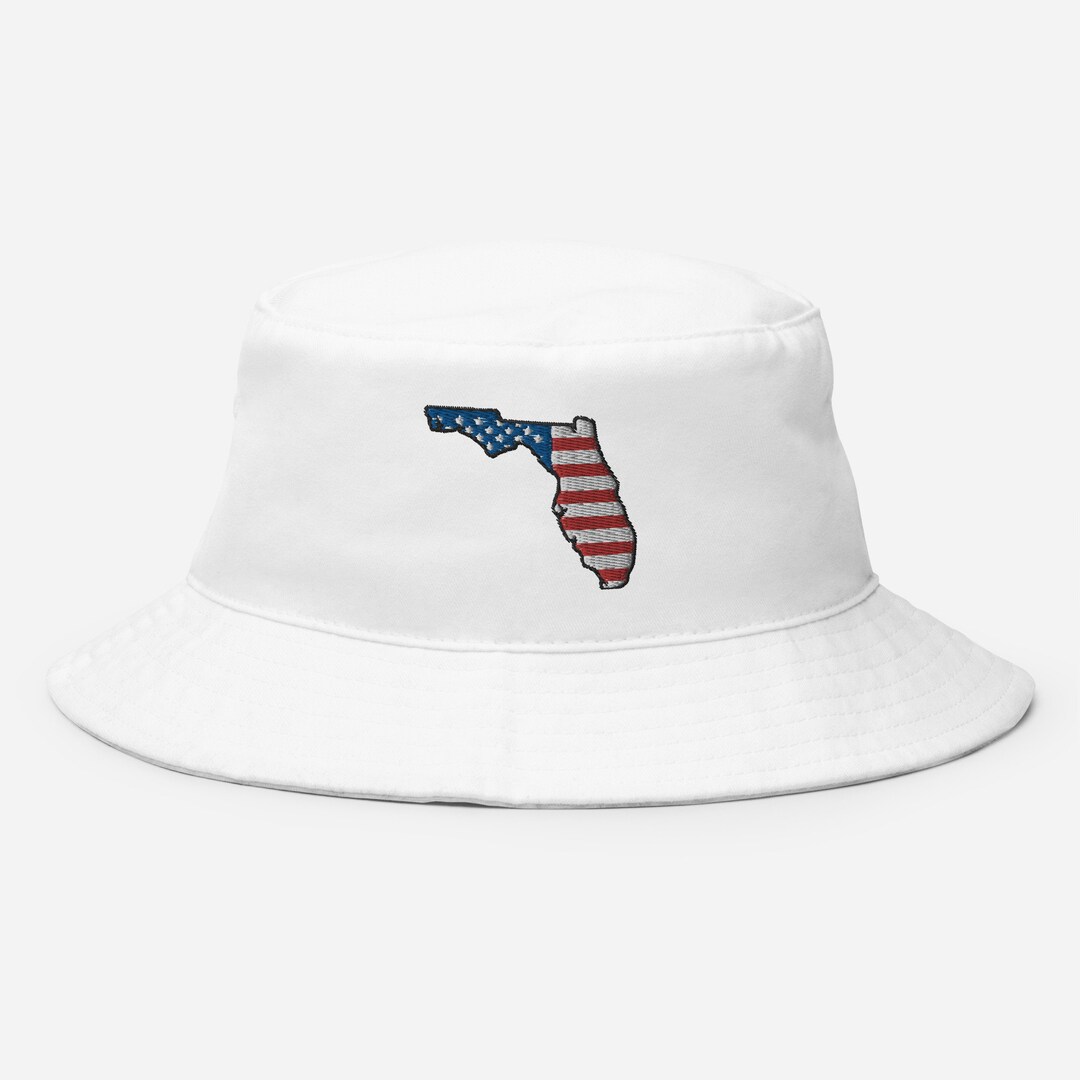 Florida Bucket Hat, Florida State Bucket Hat, Embroidered Florida ...
