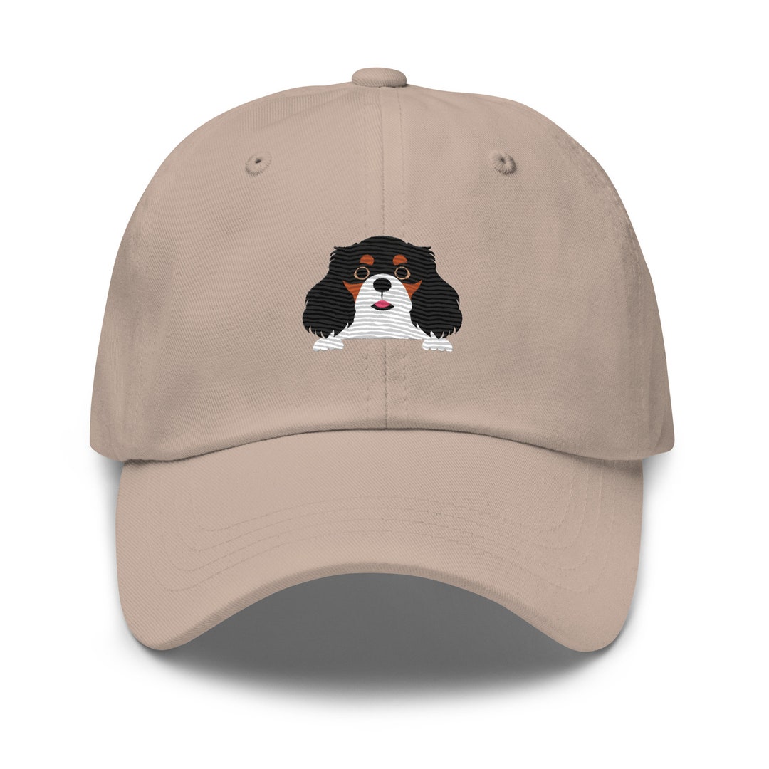 Cavalier King Charles Hat, Full Color Embroidered Dog Peeking Unisex ...