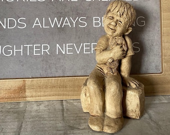 Sitting Boy Statue - Etsy