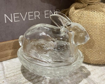 Glass Bunny Candy Dish - Etsy