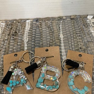 Handmade Resin Initial Keychain* Letter Keychain *letters of the ...