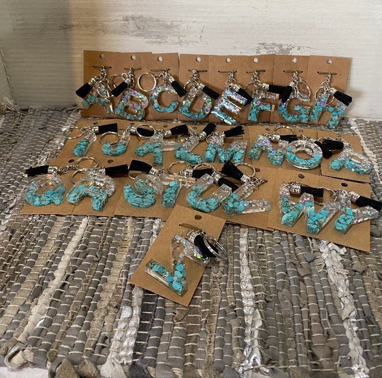 Handmade Resin Initial Keychain* Letter Keychain *letters of the ...