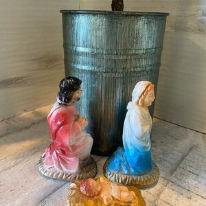 Vintage Chalkware/plaster Small, Chippy Holy Family Nativity Scene Set ...