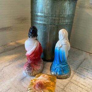 Vintage Chalkware/plaster Small, Chippy Holy Family Nativity Scene Set ...