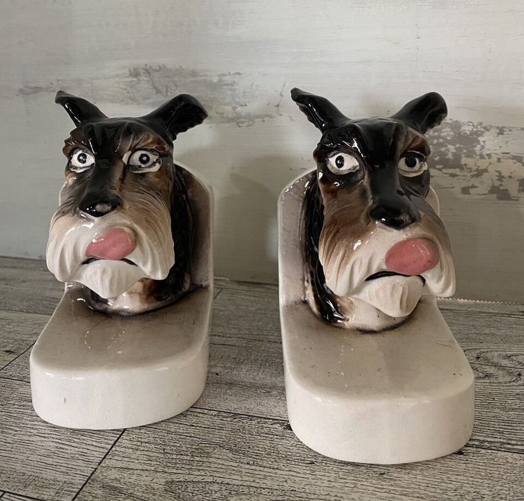 Vintage Black/brown Scottie Dog Terrier Scottie Bookends* Ucagco ...