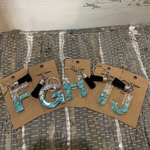 Handmade Resin Initial Keychain* Letter Keychain *letters of the ...