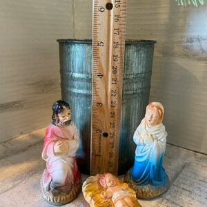 Vintage Chalkware/plaster Small, Chippy Holy Family Nativity Scene Set ...