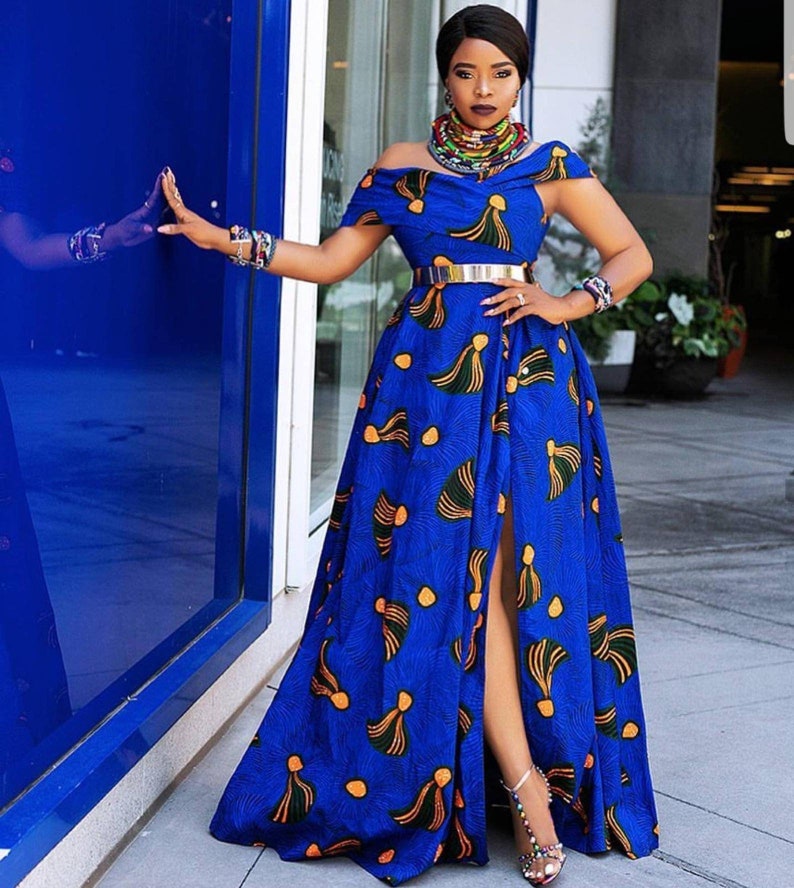 African print Maxi dress Ankara maxi dress African clothing 4 | Etsy