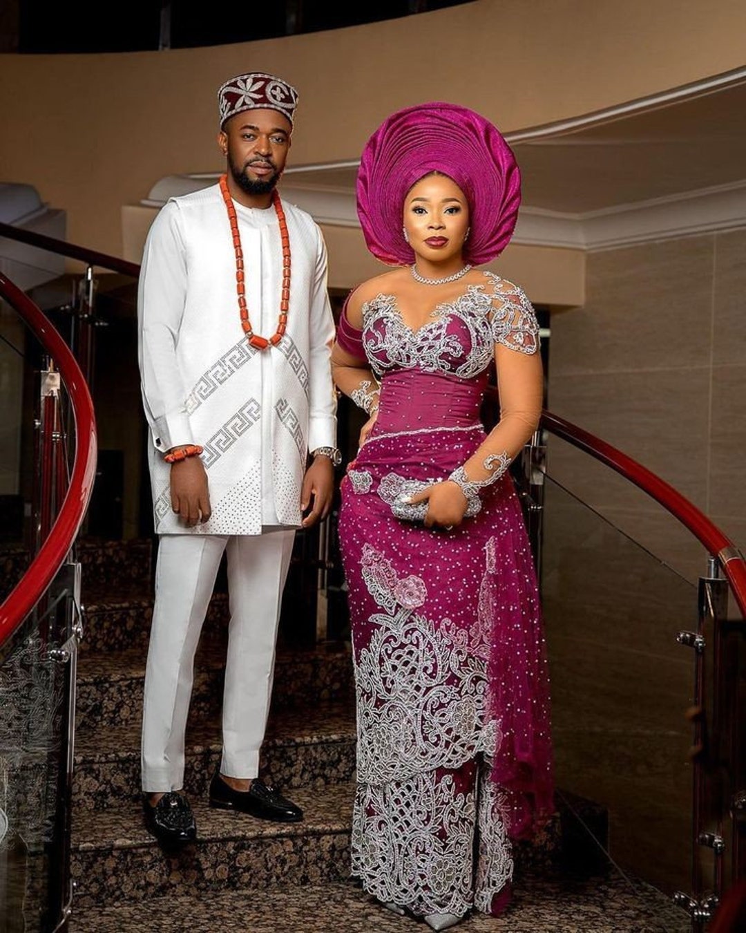 African Traditional Wedding Clothing for Couples Luxury George for ...