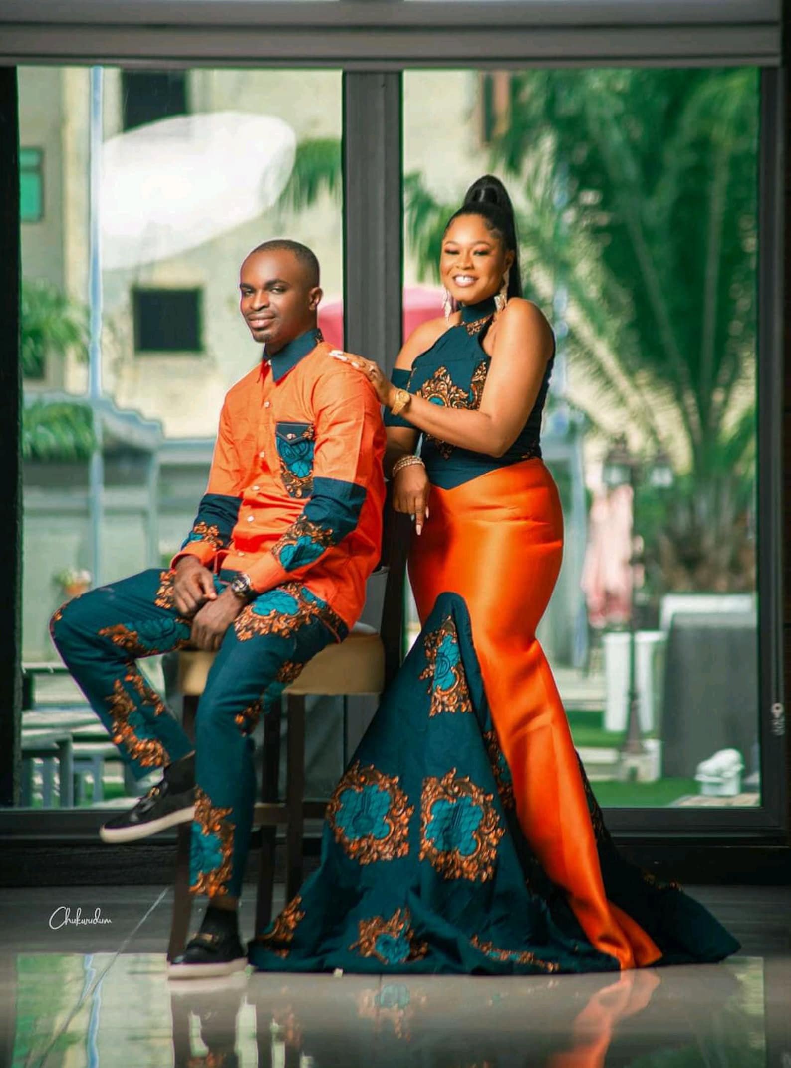 African Print Couples African Wedding Set African Anniversary Outfit ...