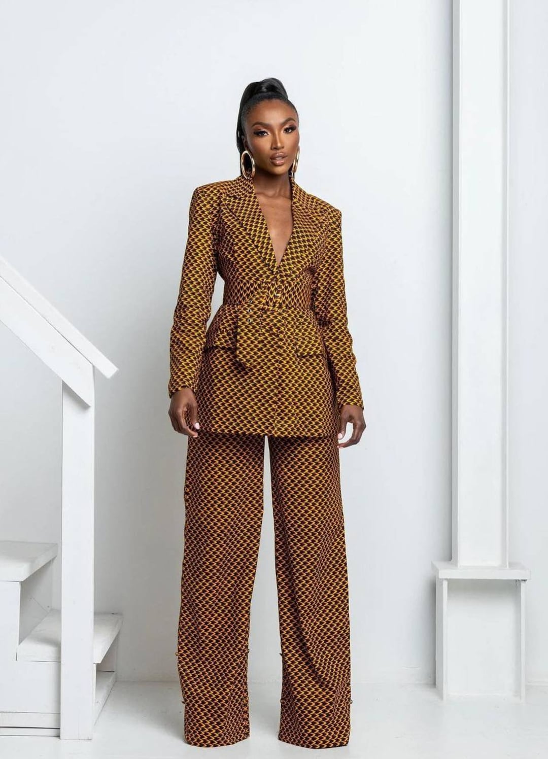 African Wax Suit &pants 2piece Set Ankara Suit African Women Clothing ...