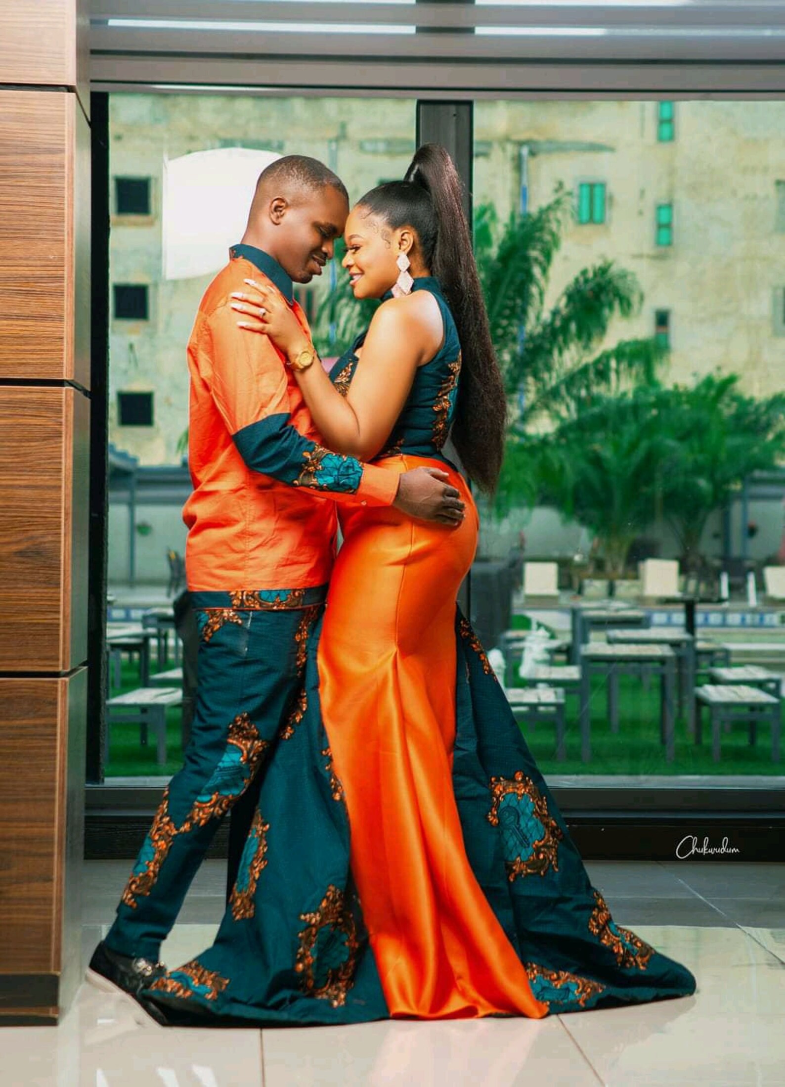 African Print Couples African Wedding Set African Anniversary Outfit ...
