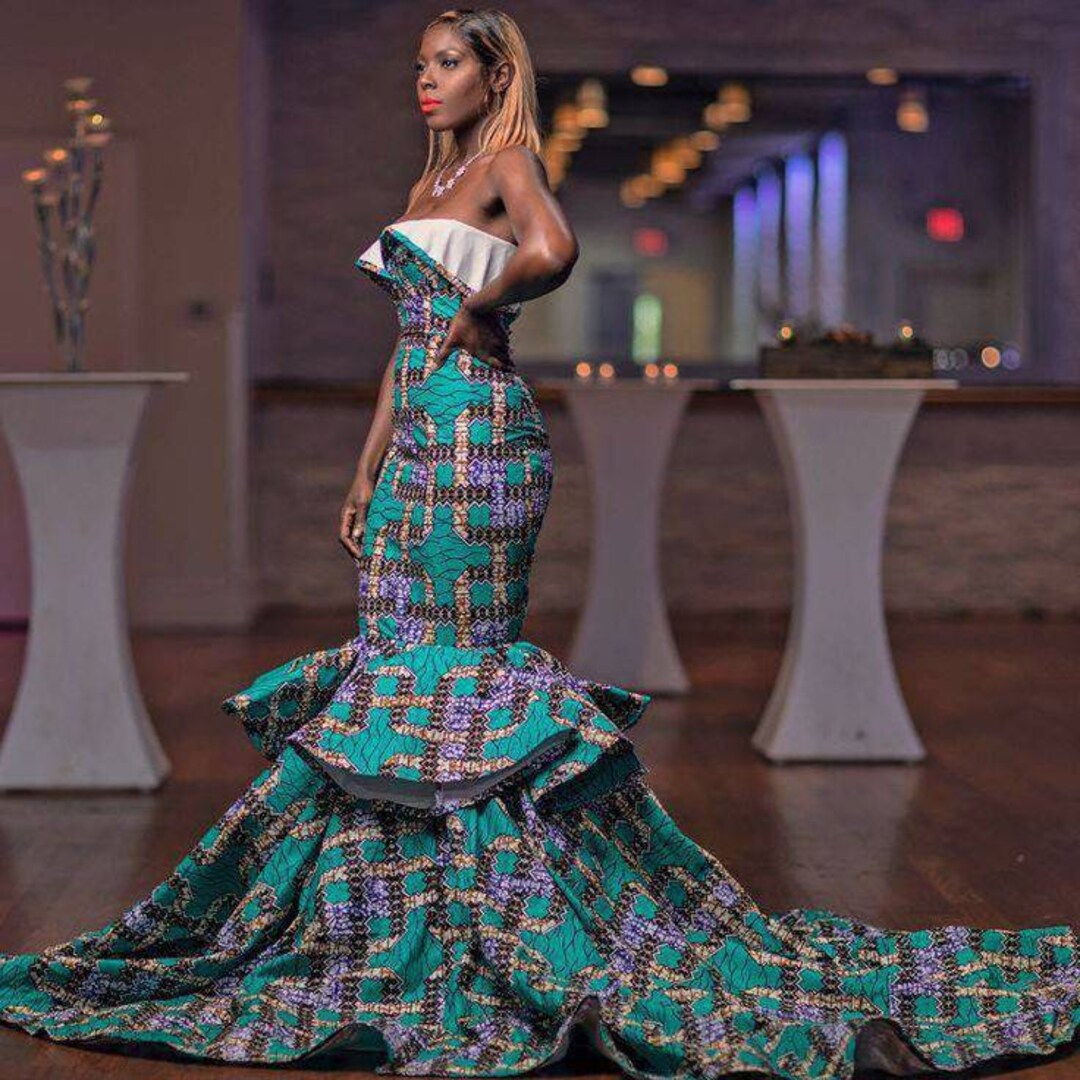 African Prom Dress African Print Dress African Wedding Dress African ...