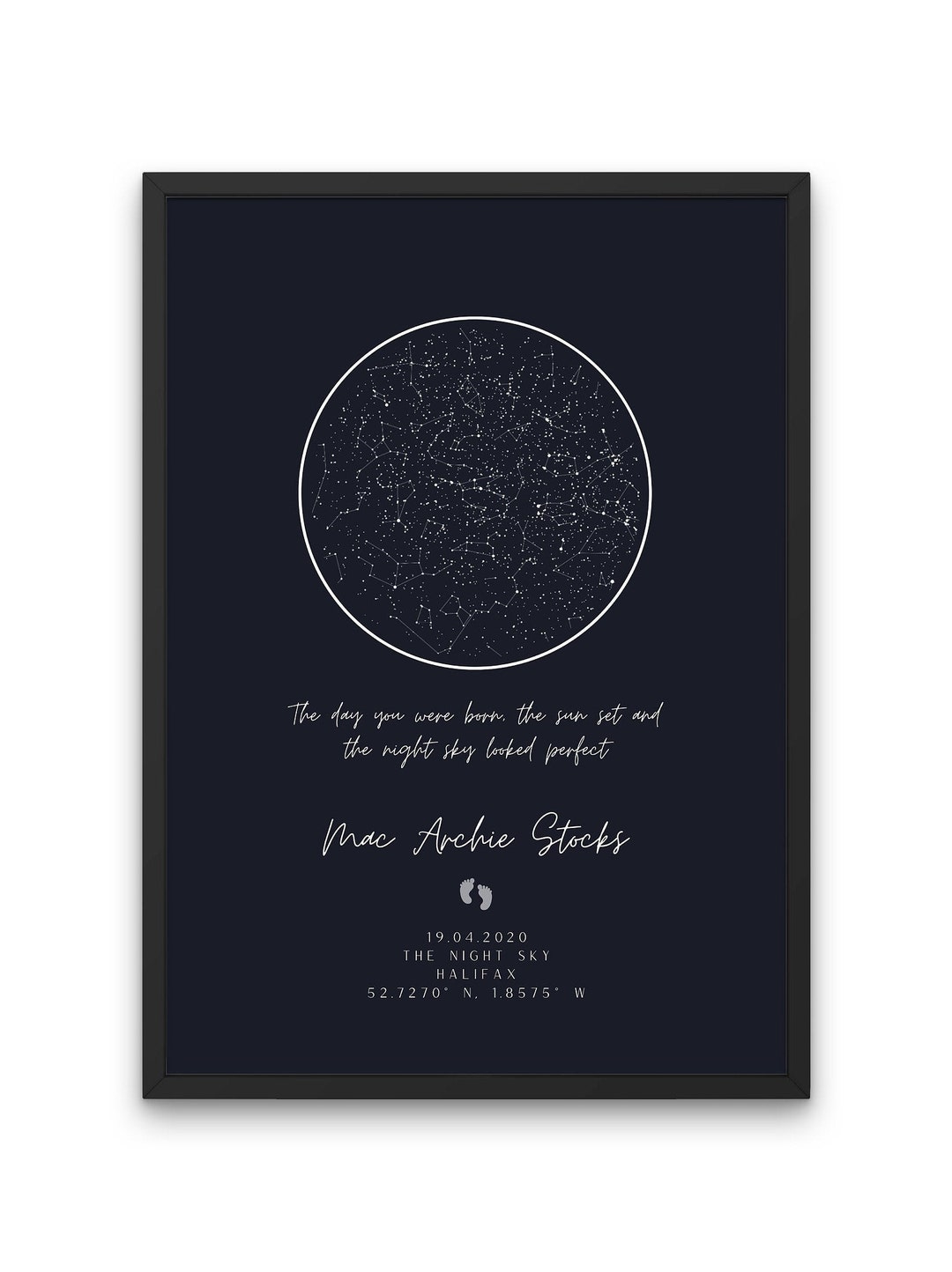 Custom Night Sky Print, Personalised Star Print, Customised Star Print ...