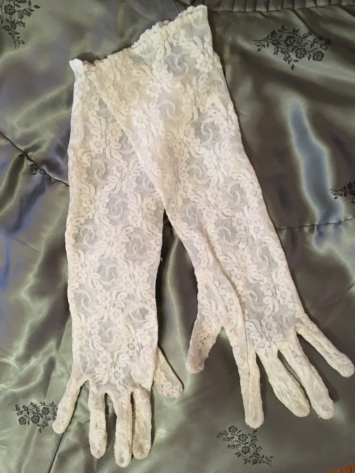 White Lace Dinner Gloves - Etsy