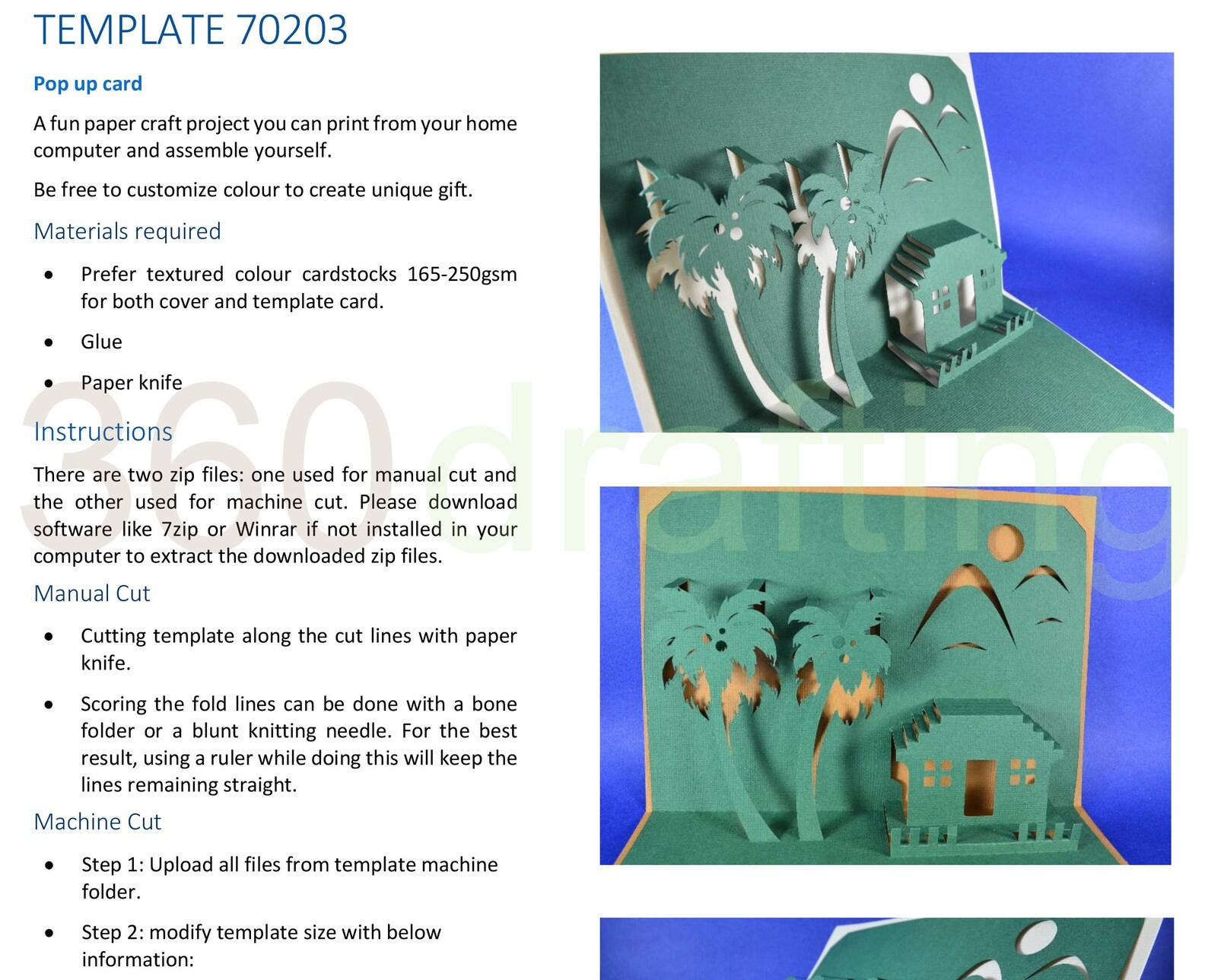 Template Pop up Card 70203 / SVG / Cricut Template / 3D Pop up Card ...