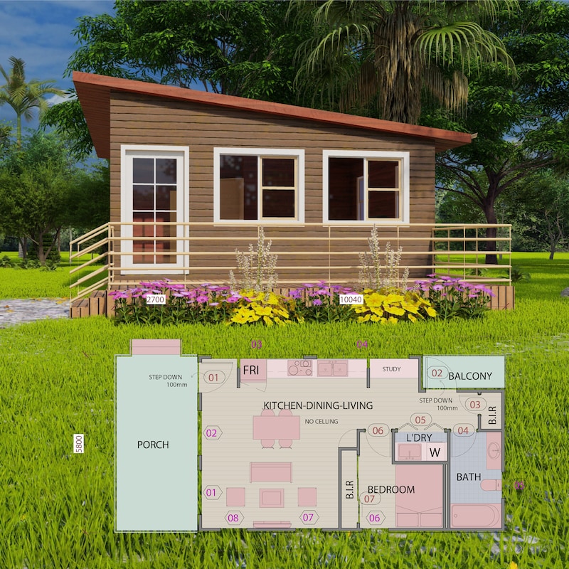 1 Bedroom House Plans - Etsy