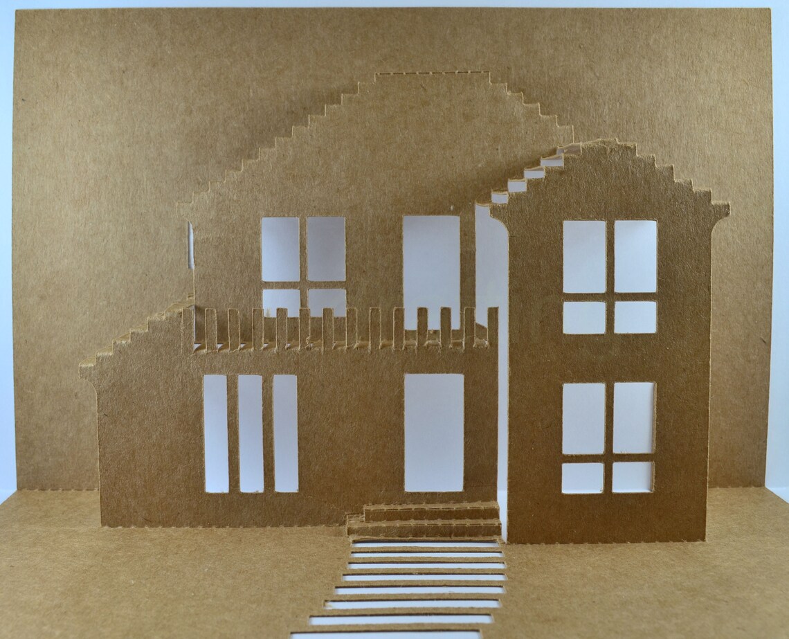 Template Pop up House Cards 70104 / SVG / Cricut Template / 3D Pop up ...