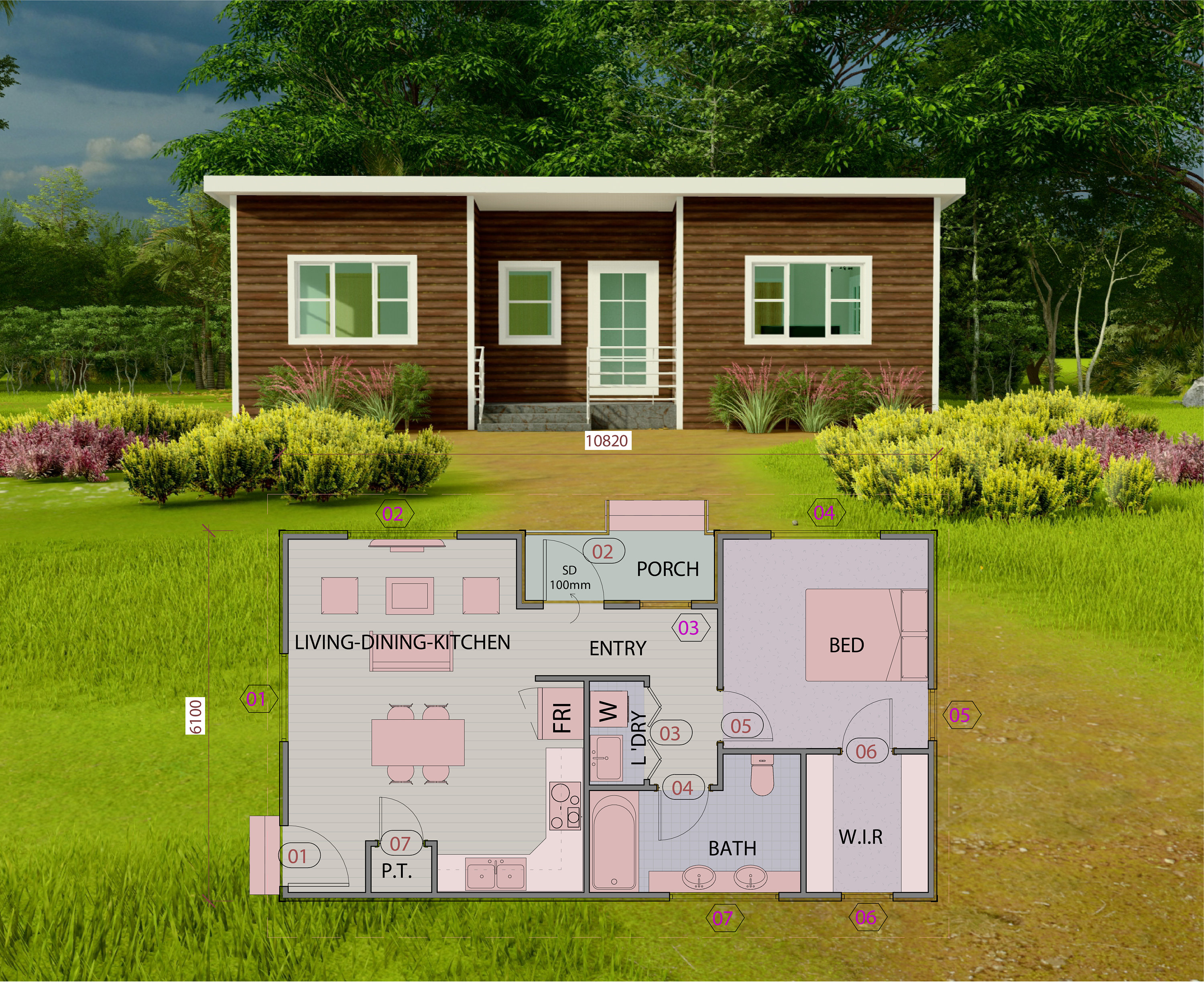 HOUSE PLAN 201029/tiny House/ 1 Bedroom/ 1 Bathroom/ Pdf Floor Plan ...