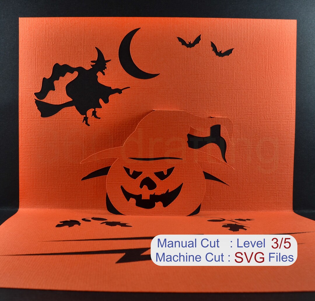 TEMPLATE Pop up HALLOWEEN Cards 70109 / SVG / Cricut Template / 3D Pop ...