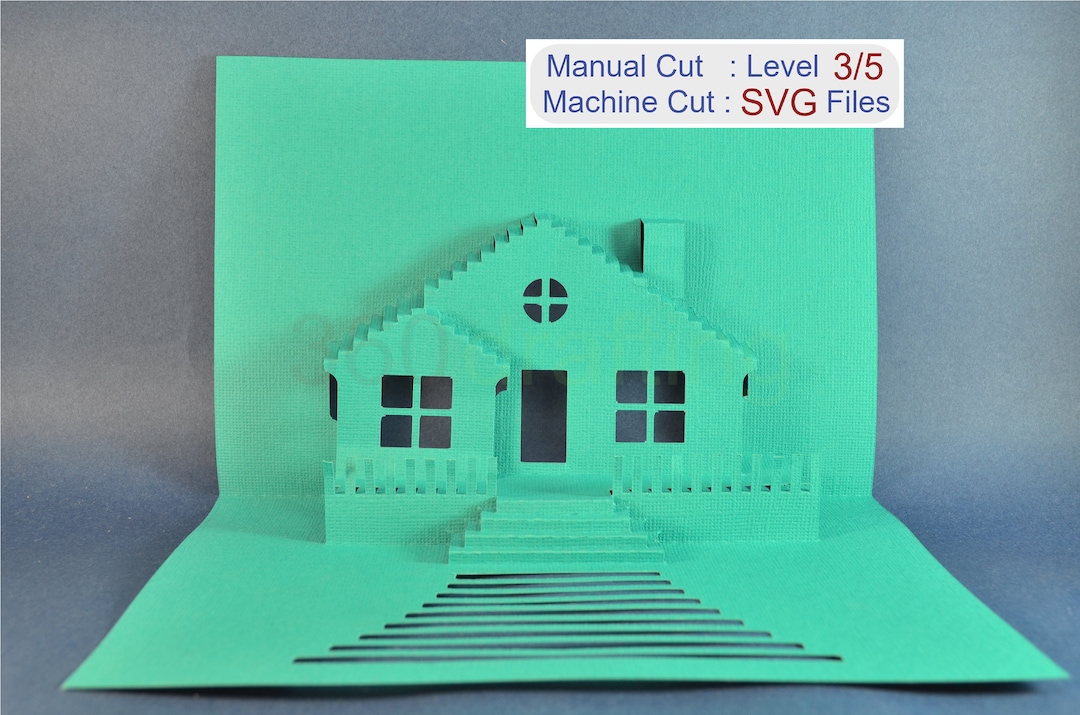 Template Pop up House Cards 70103 / SVG / Cricut Template / 3D Pop up ...