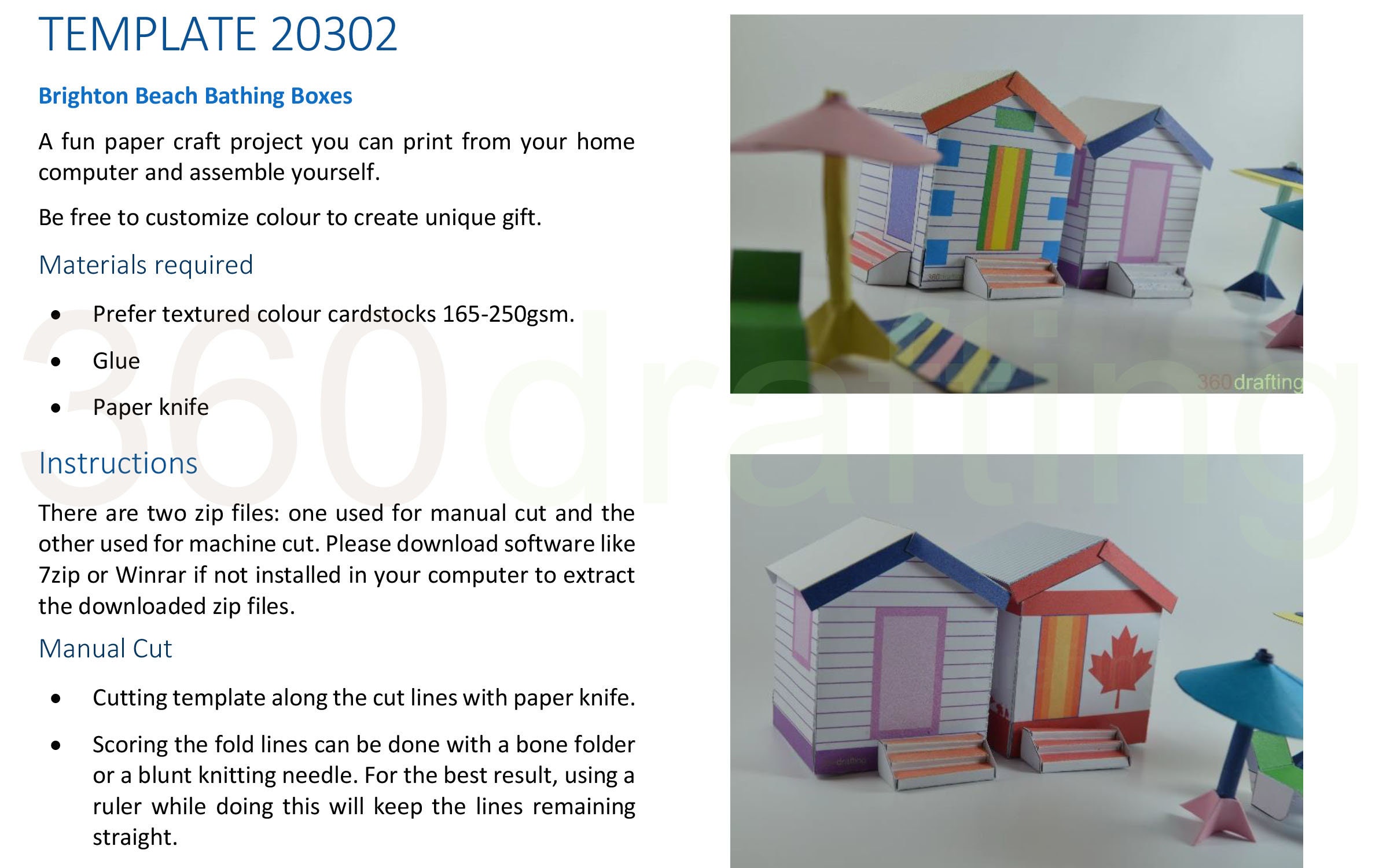 Template CREATOR 20302 - Brighton Beach Bathing Boxes / Printable 3D ...