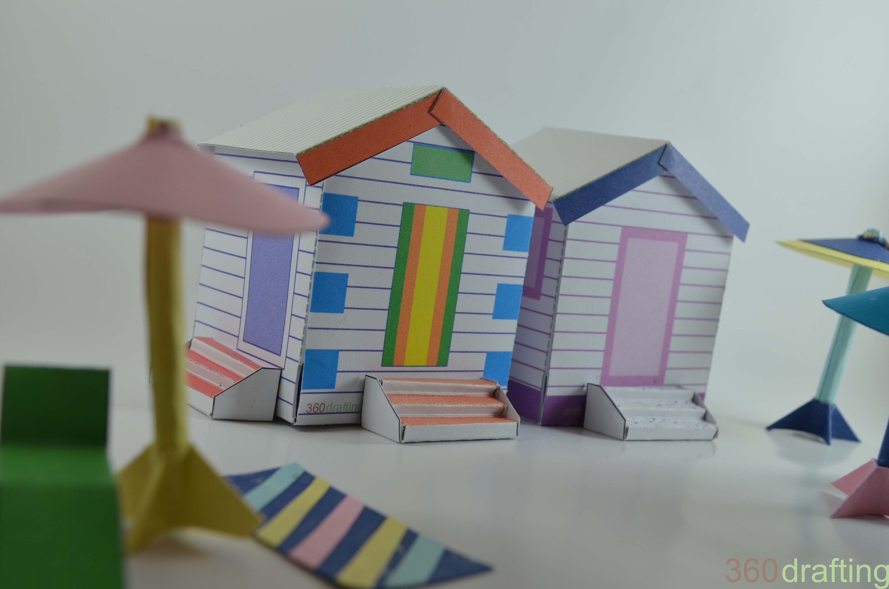 Template CREATOR 20302 - Brighton Beach Bathing Boxes / Printable 3D ...