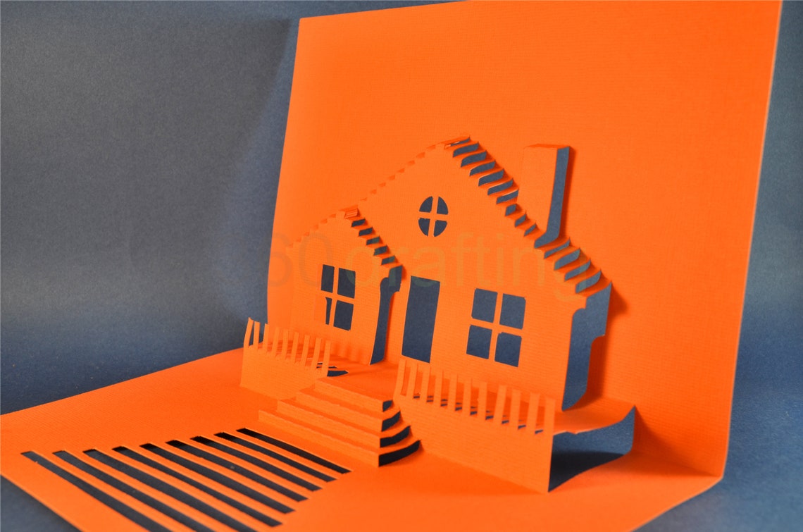 Template Pop up House Cards 70103 / SVG / Cricut Template / 3D Pop up ...