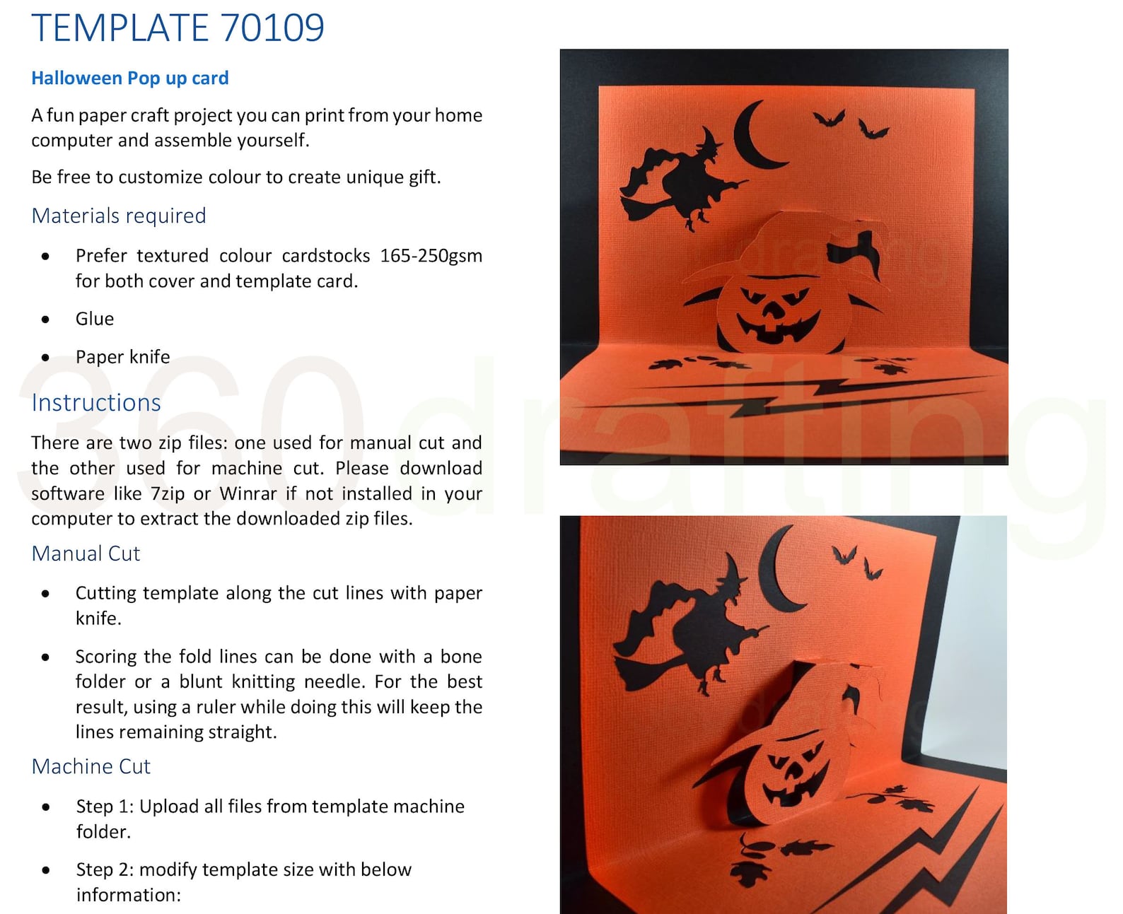 TEMPLATE Pop up HALLOWEEN Cards 70109 / SVG / Cricut Template / 3D Pop ...