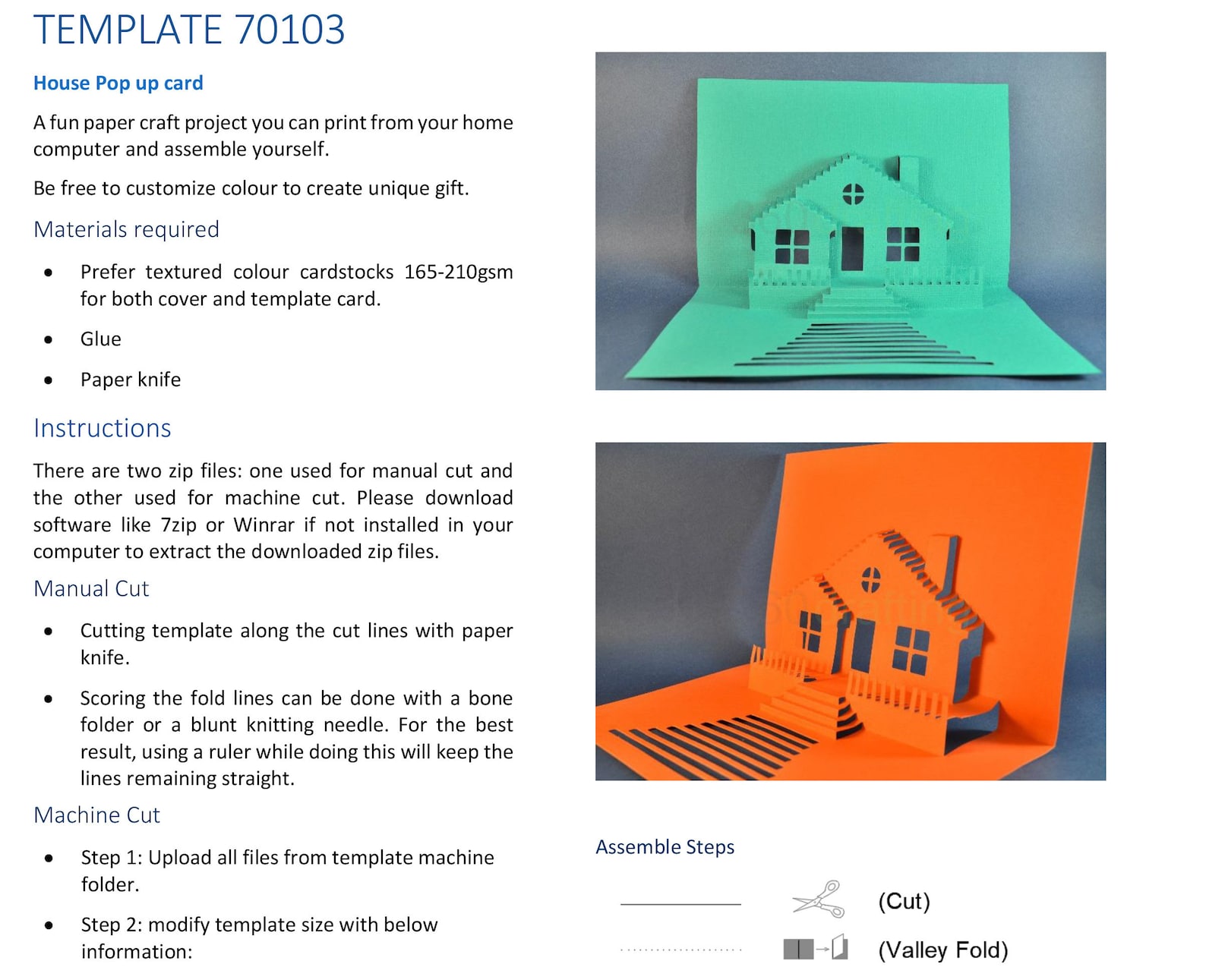 Template Pop up House Cards 70103 / SVG / Cricut Template / 3D Pop up ...