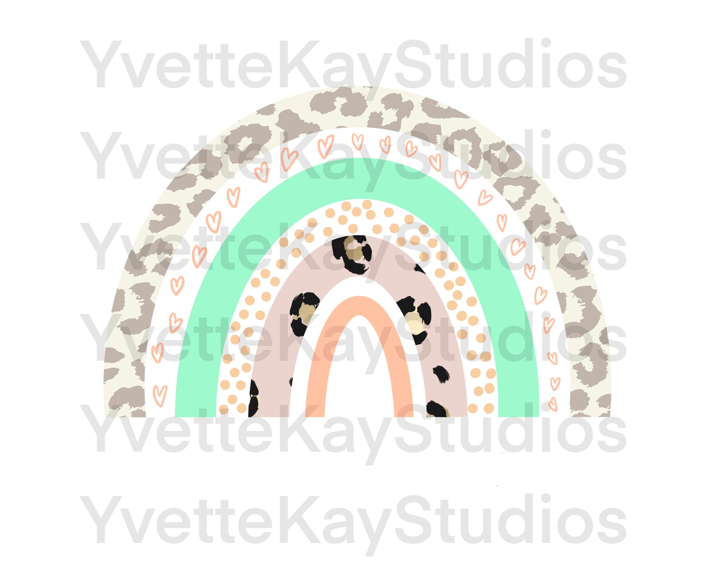Pastel Rainbow Leopard Print Rainbow PNG JPG Sublimation - Etsy