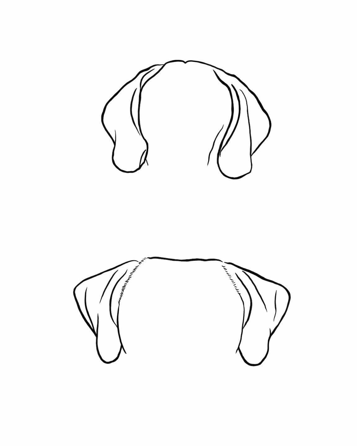 Pet Ear Line Art PNG Custom File - Etsy