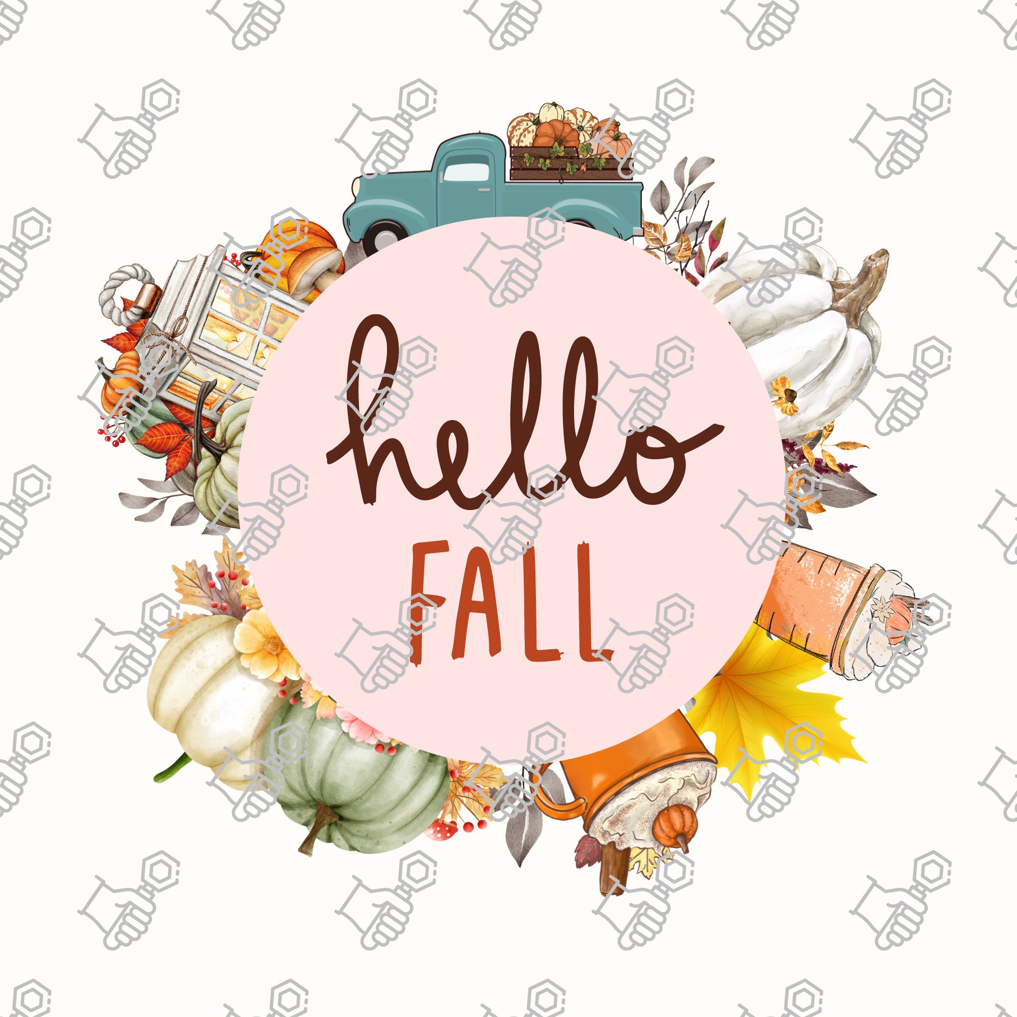 Hello Fall Digital File PNG for Tshirts Cups - Etsy