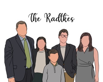Custom Digital Family Portrait Painting Textured, Faceless - Etsy
