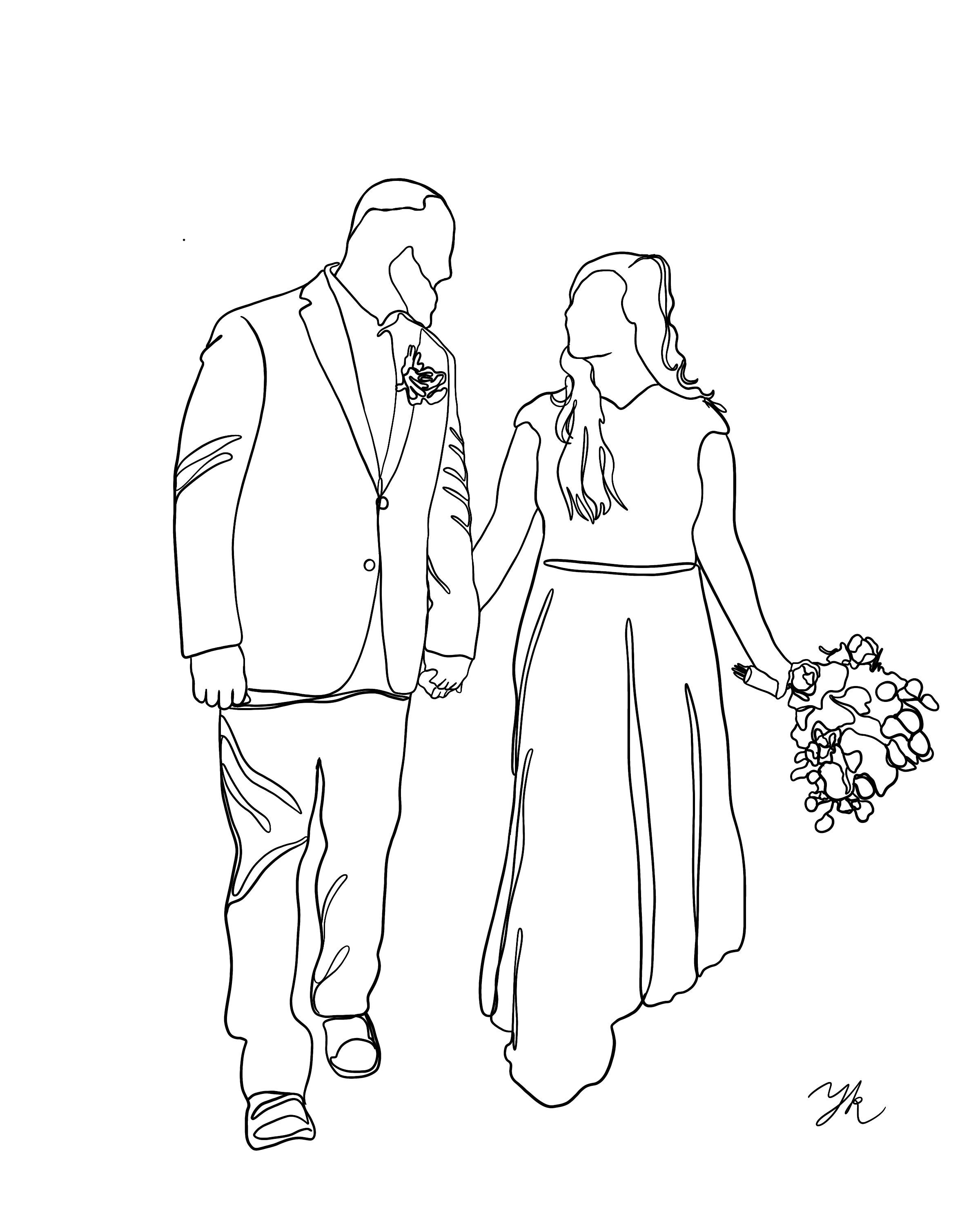 Digital Line Art Custom Drawing - Etsy