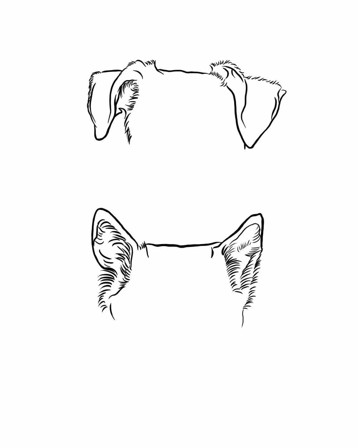Pet Ear Line Art PNG Custom File - Etsy