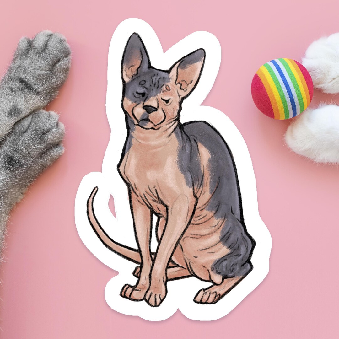 Cute Sphinx Cat Waterproof Vinyl Sticker - Etsy