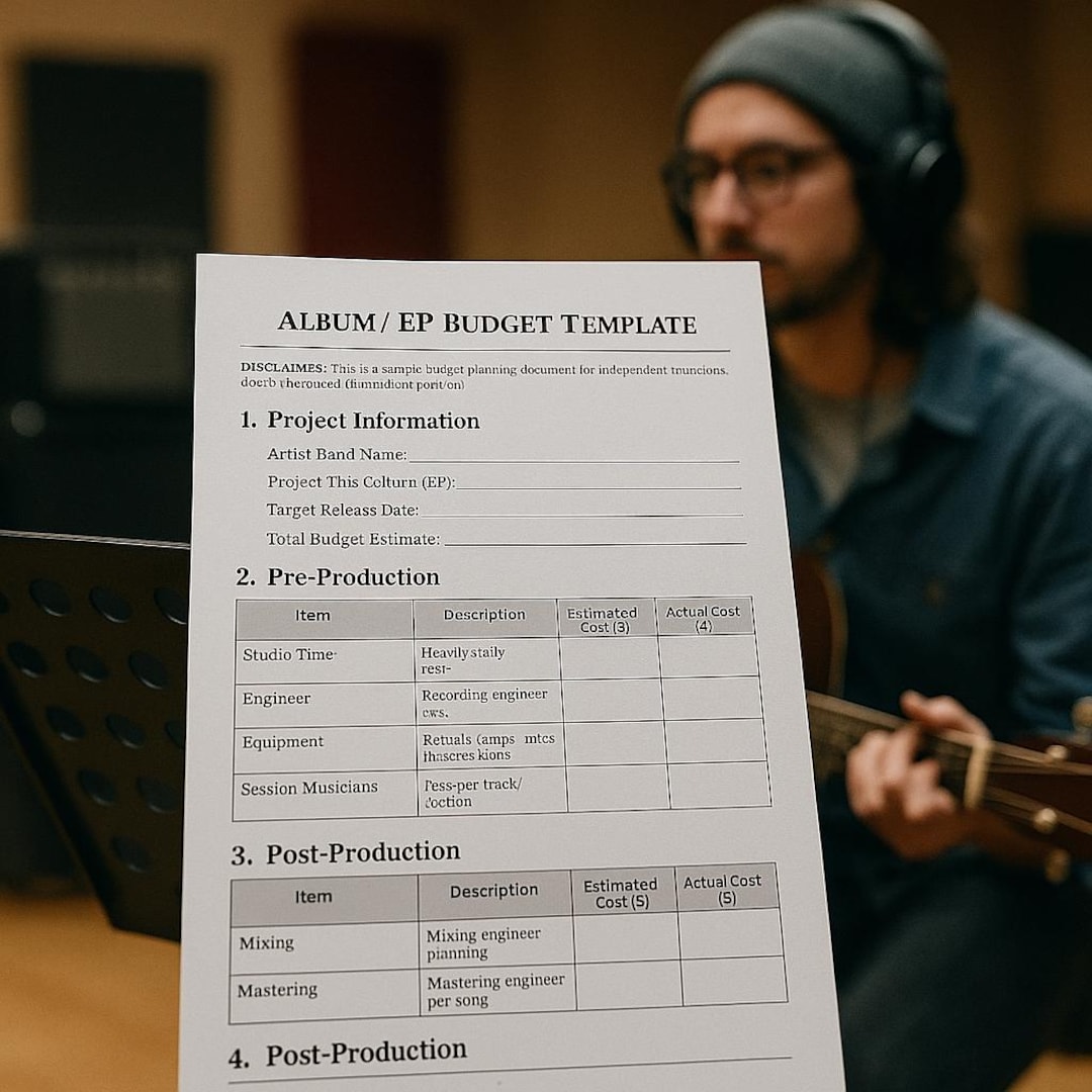 Musician Album/ep Budget Template: Editable Music Project Planner (PDF ...