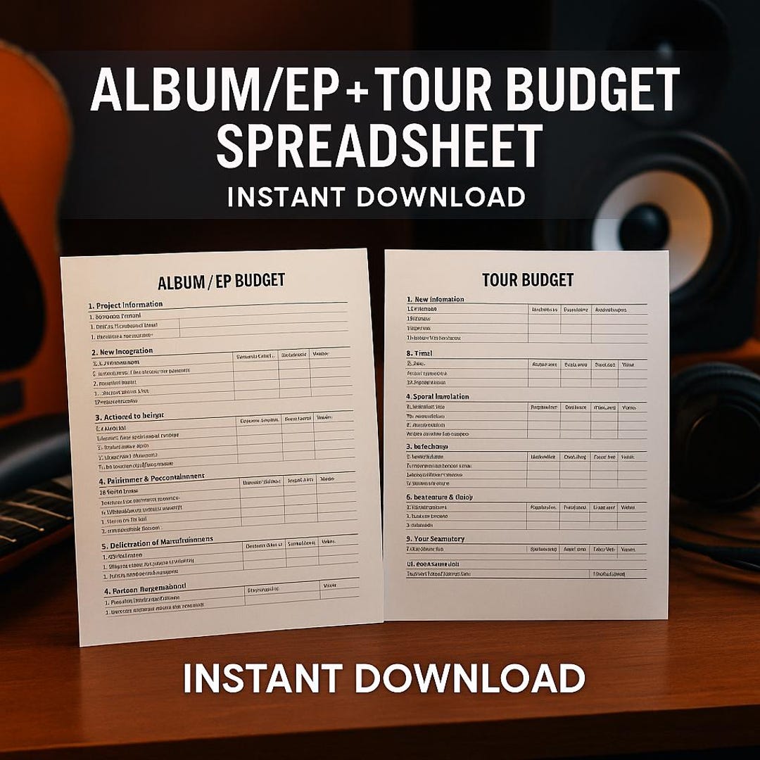 Album/ep + Tour Budget Spreadsheet | Music Project & Tour Planner ...
