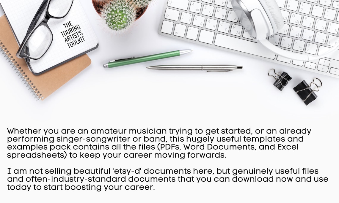 Music Industry Singer Songwriter Band Artist Templates and Examples Kit ...