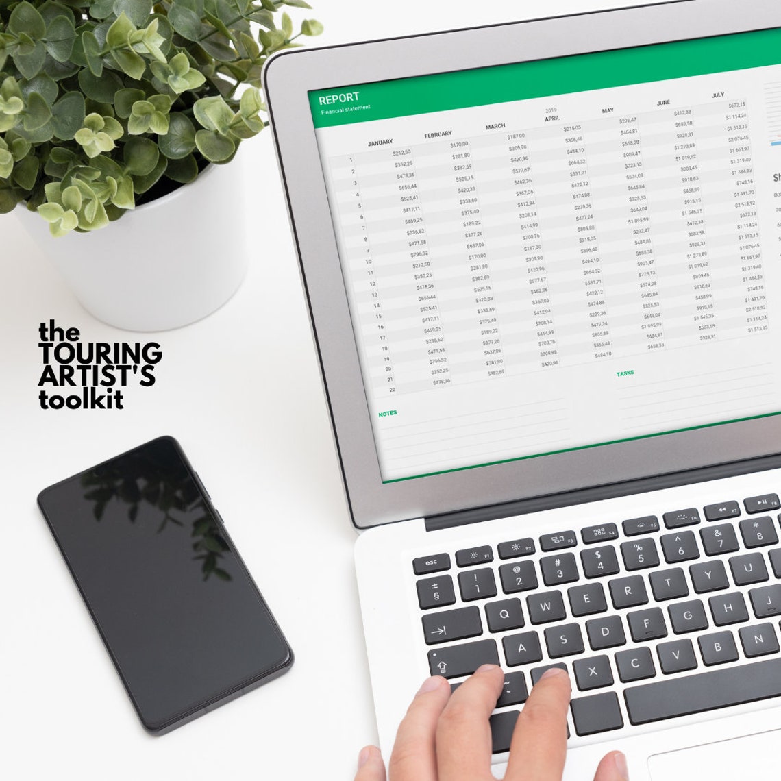Musician Tour Budget Spreadsheet Template Example Customisable Earnings ...