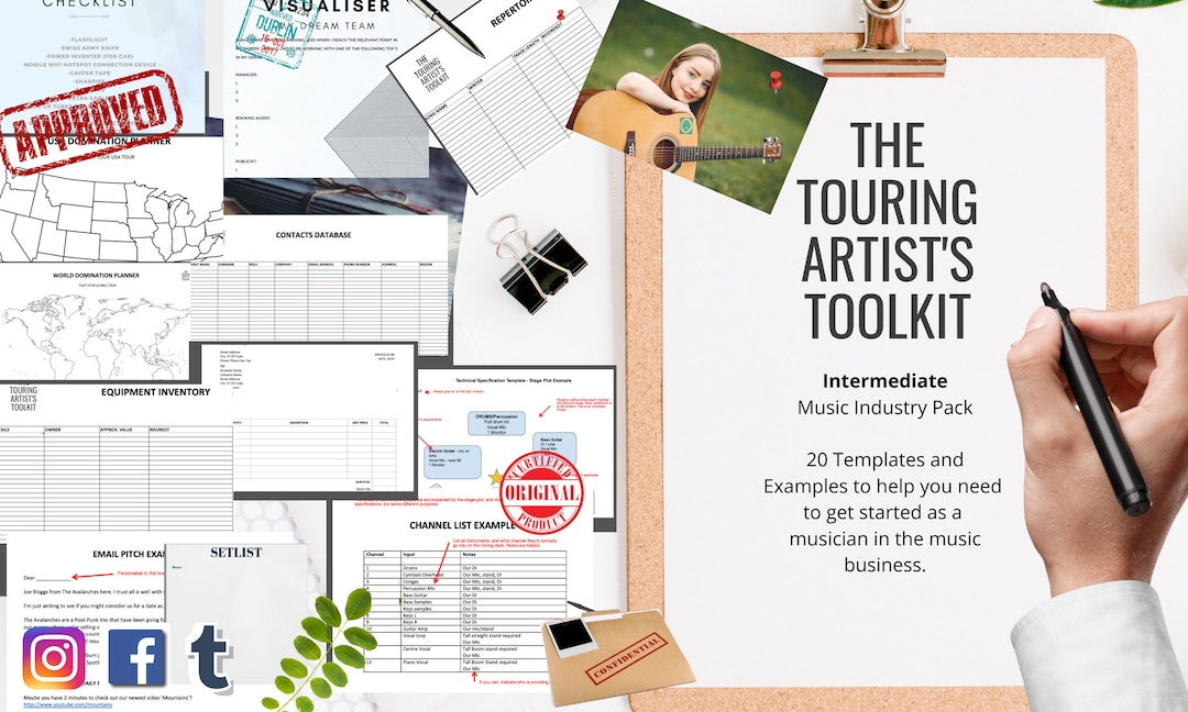 Music Industry Singer Songwriter Band Artist Templates and Examples Kit ...
